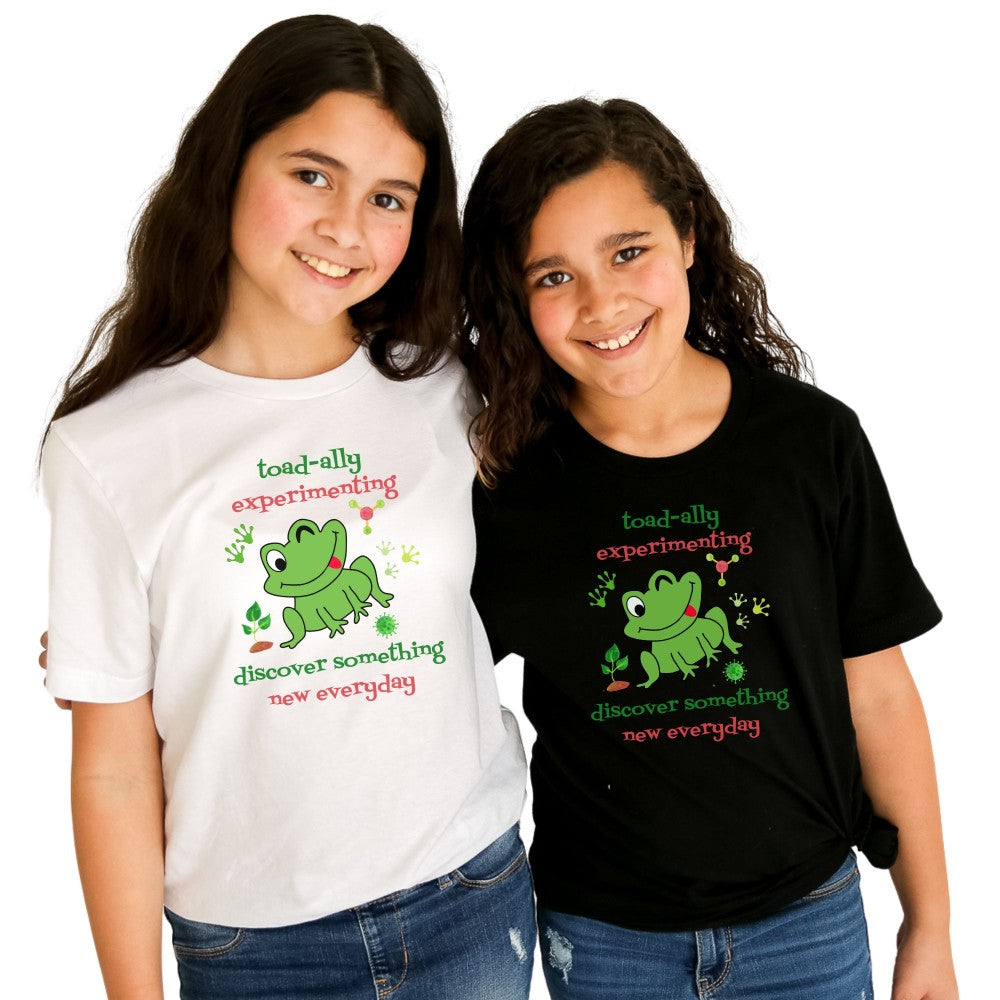 Toad-ally Experimenting Frog 🐸💡 Youth & Toddler Graphic Tees – IstiloPrints